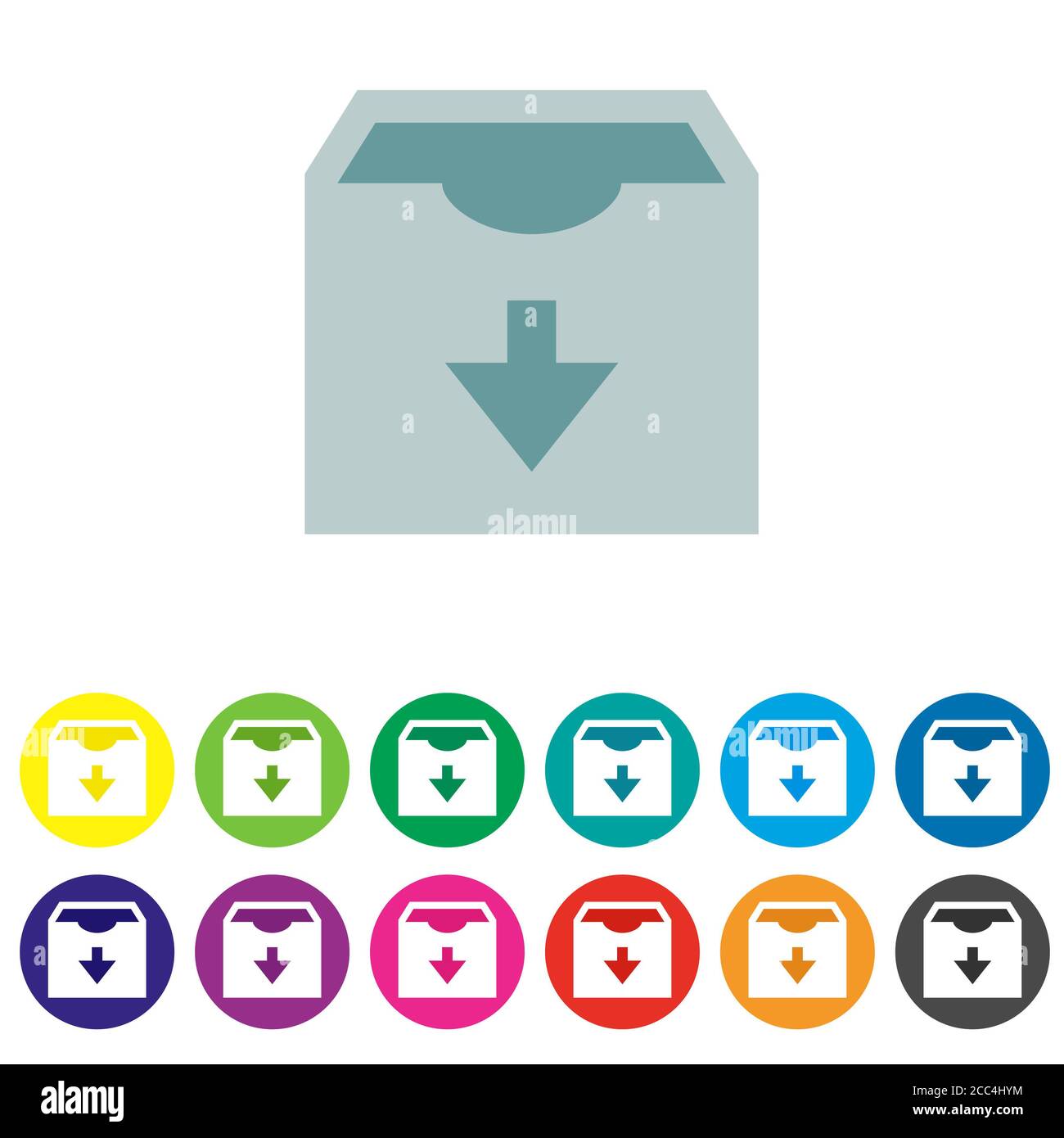 Colorful set of letter icons on a white background Stock Photo - Alamy