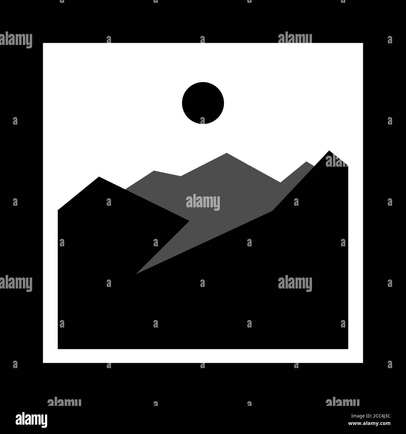 simple monochrome icon with mountains and sun Stock Vector Image & Art ...