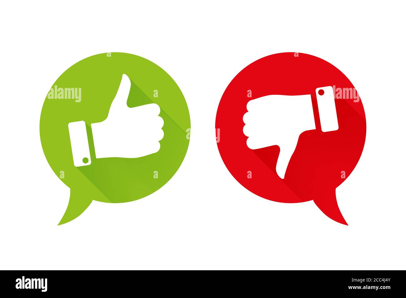 Isolated digital illustration of the colorful signs of thumbs up and ...