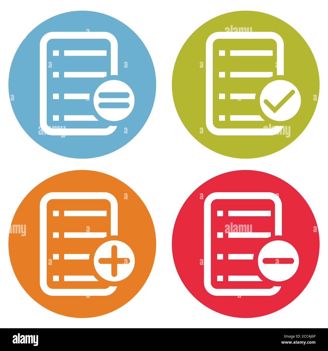 Illustration of a checklist icon set on a white background Stock Photo ...