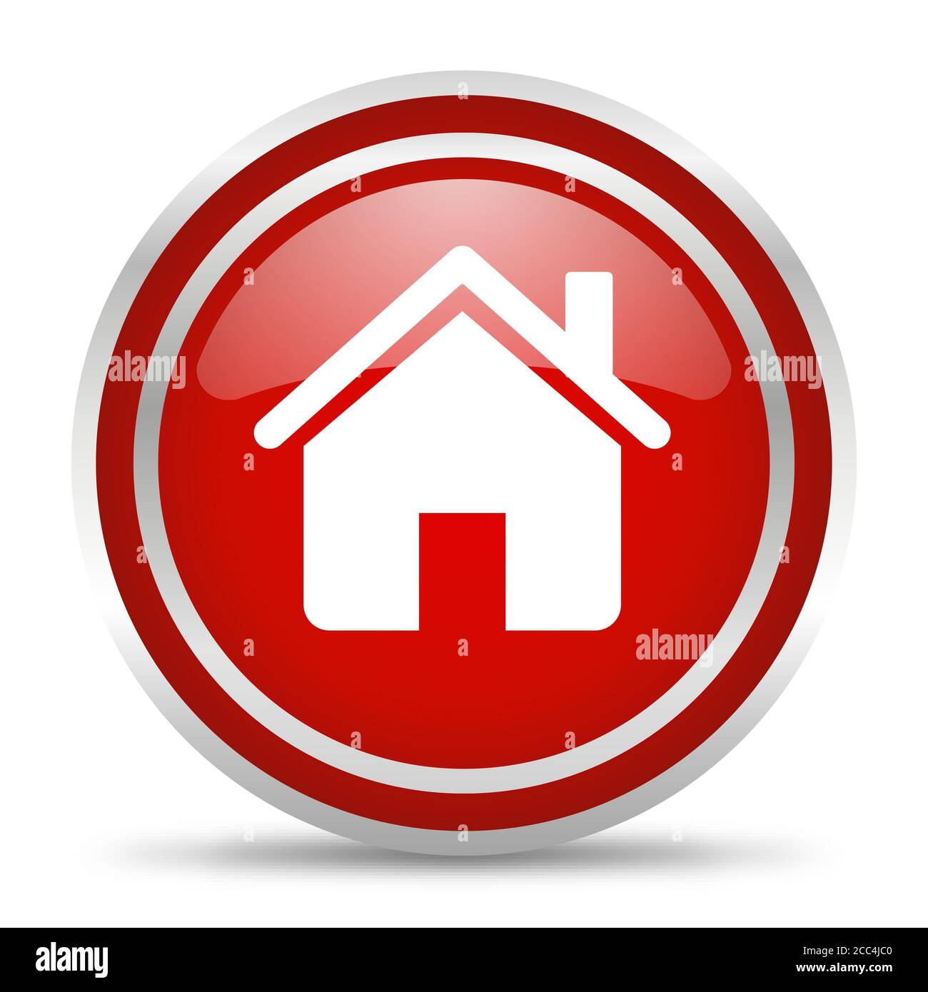 Illustration of red Home button design on a white background Stock ...