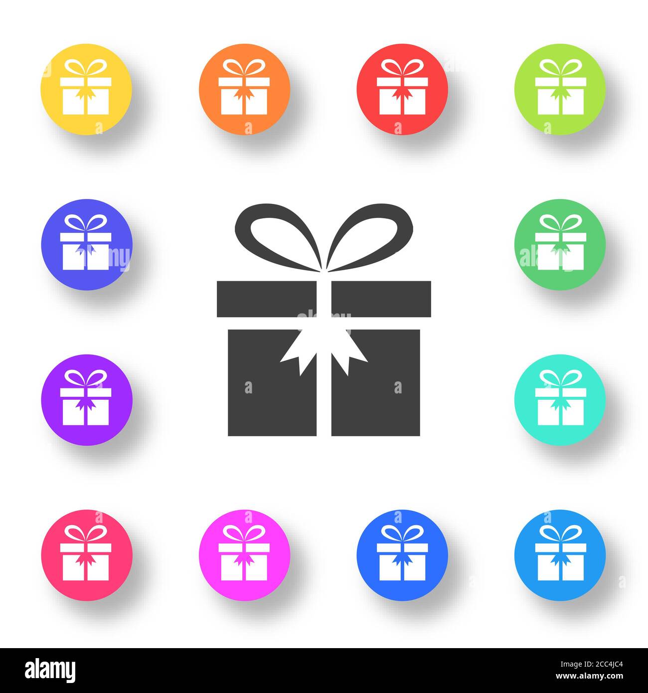 Illustration of colorful gift box icons on a white background Stock ...