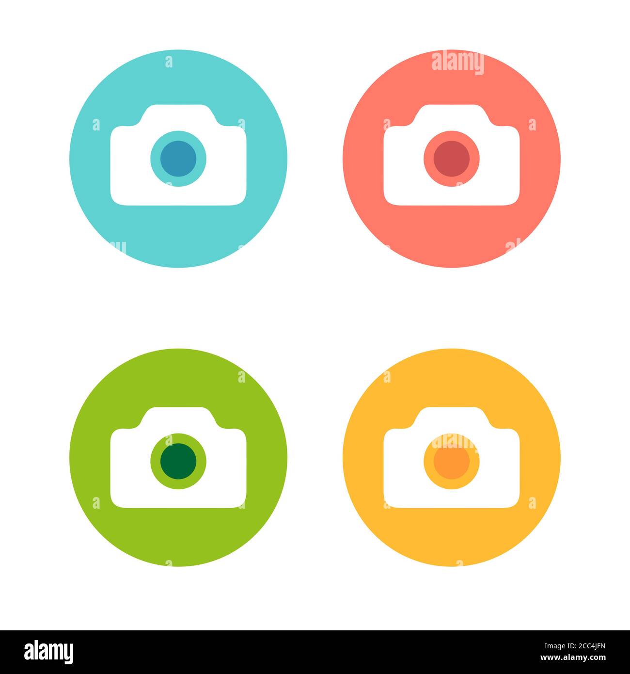 Illustration of a circular colorful signs of cameras on an isolated ...
