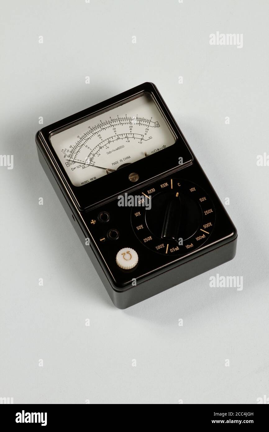 Analog black Chinese production old technology avometer, multimeter ...