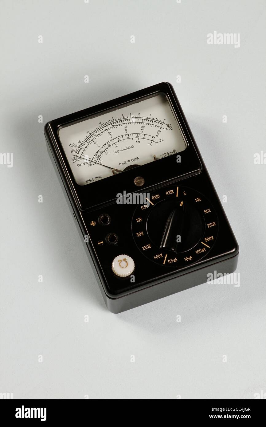 Analog black Chinese production old technology avometer, multimeter ...