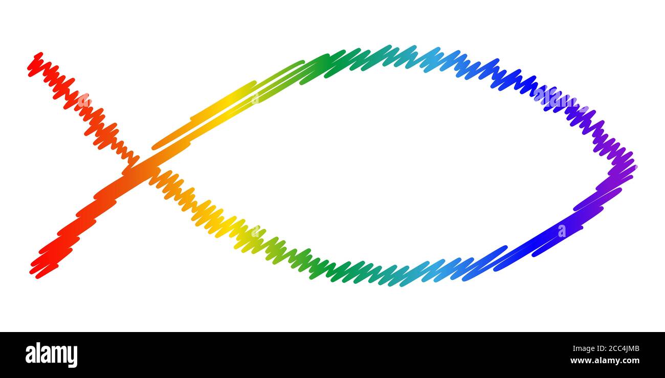 Isolated digital illustration of the colorful ichthys symbol Stock ...