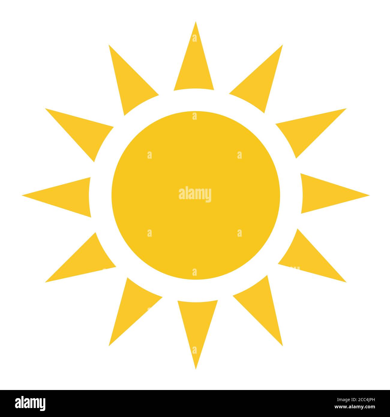Illustration of a yellow sun on a white background Stock Photo - Alamy