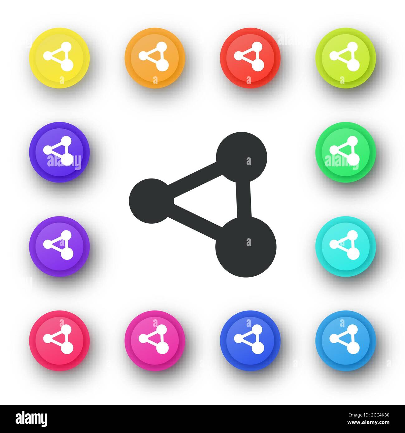 3d rendering of colorful share icons Stock Photo - Alamy