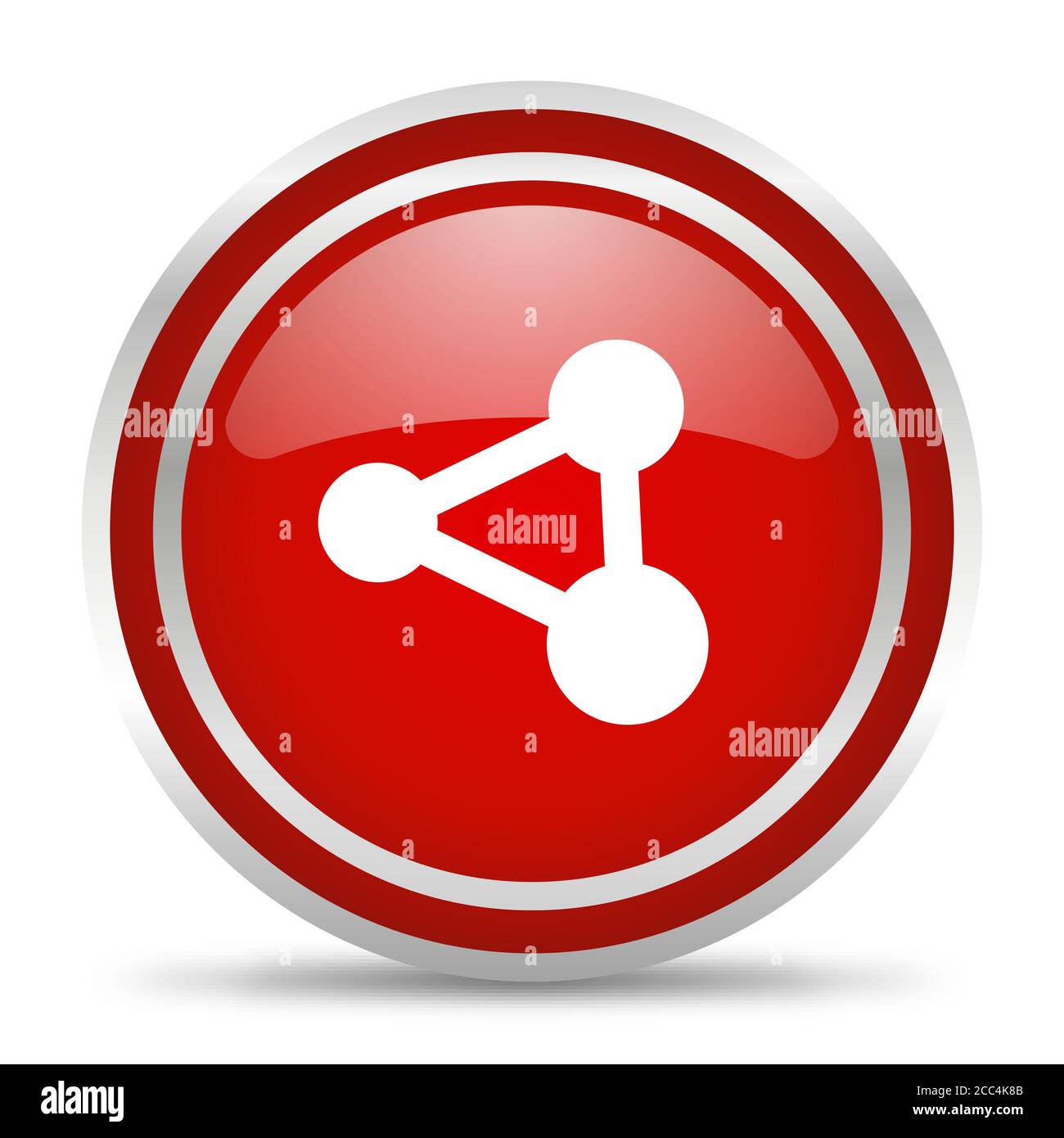 Interconnected net sign on a red circle, isolated on a white background ...