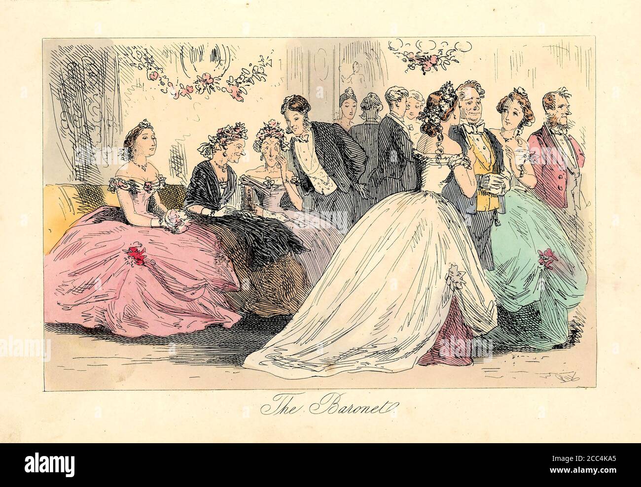 "The Baronet" - hand coloured illustration by Hablot Knight Browne ...