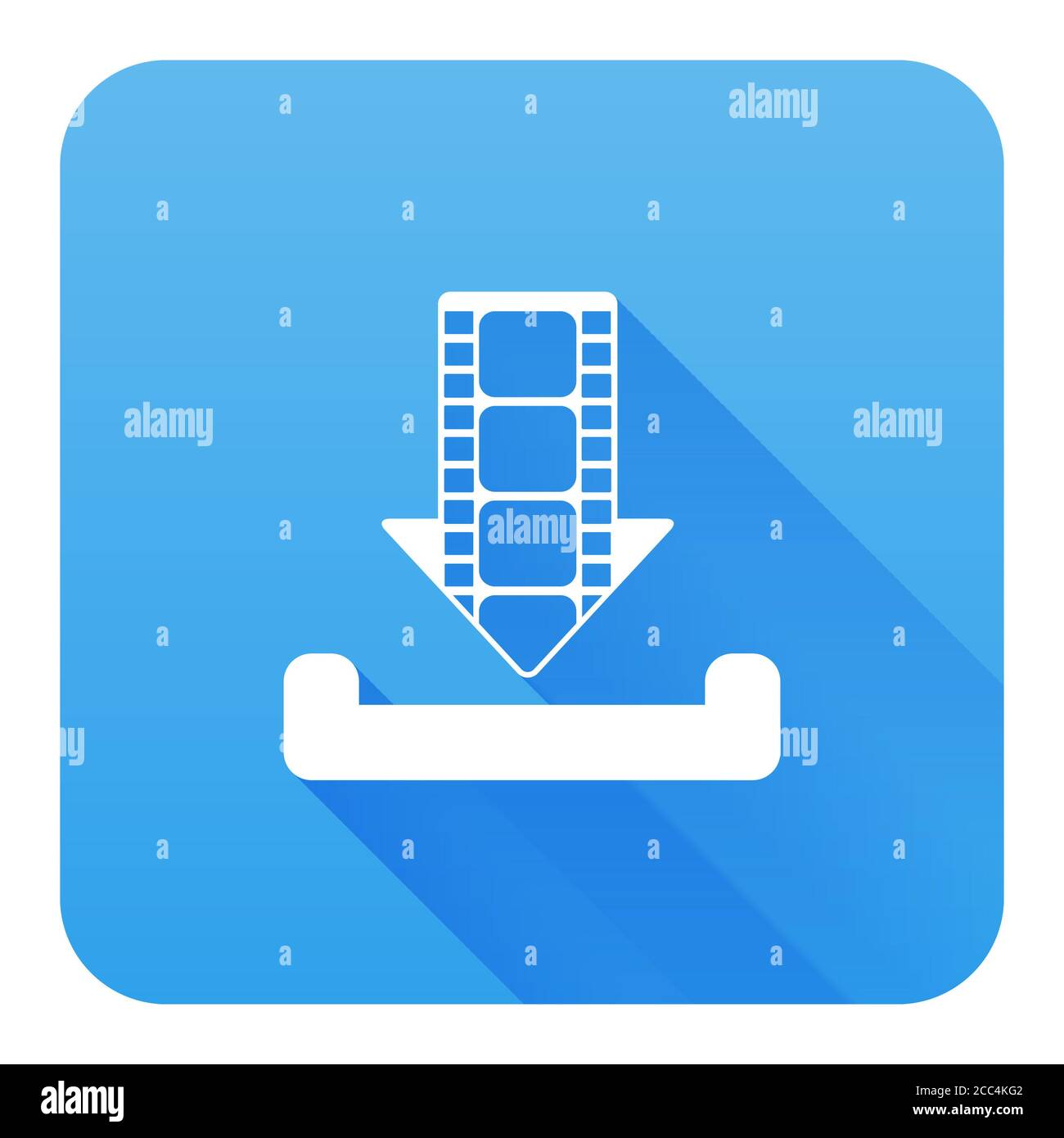 Illustration of blue download icon on white background Stock Photo - Alamy