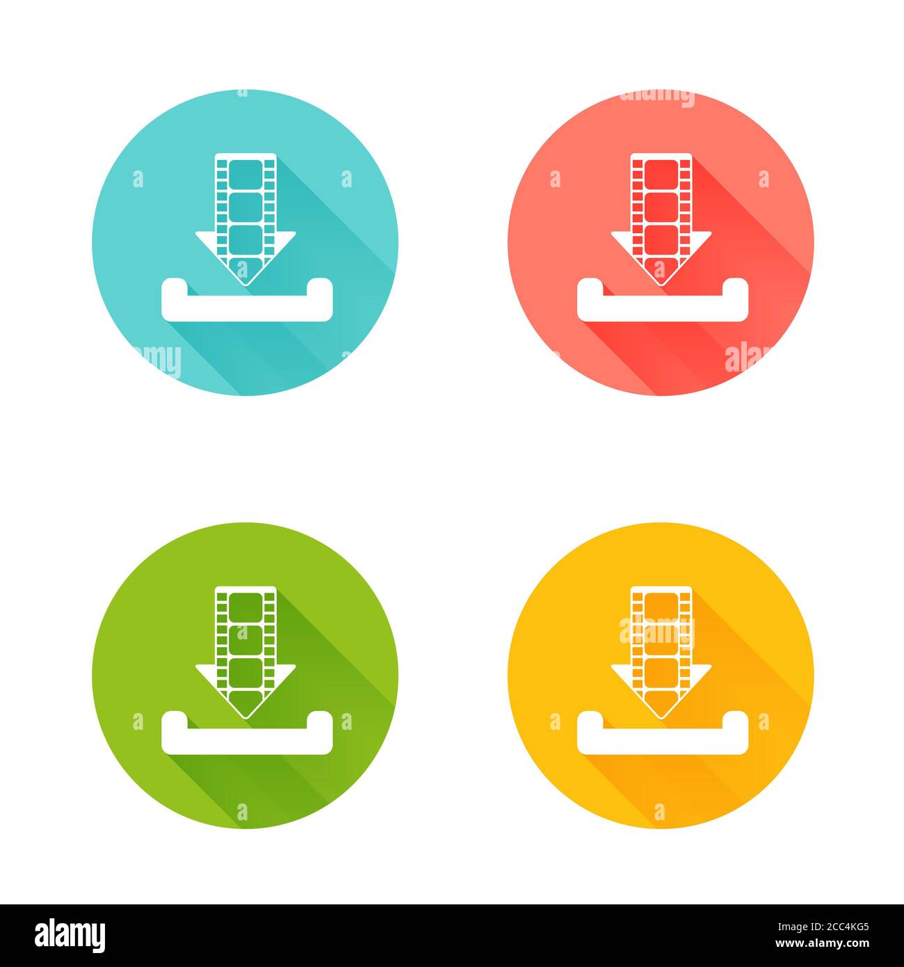 Illustration of colorful download buttons on a white background Stock ...