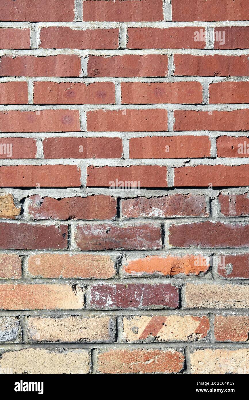 Old distressed large red brick wall background stock photo Stock Photo ...