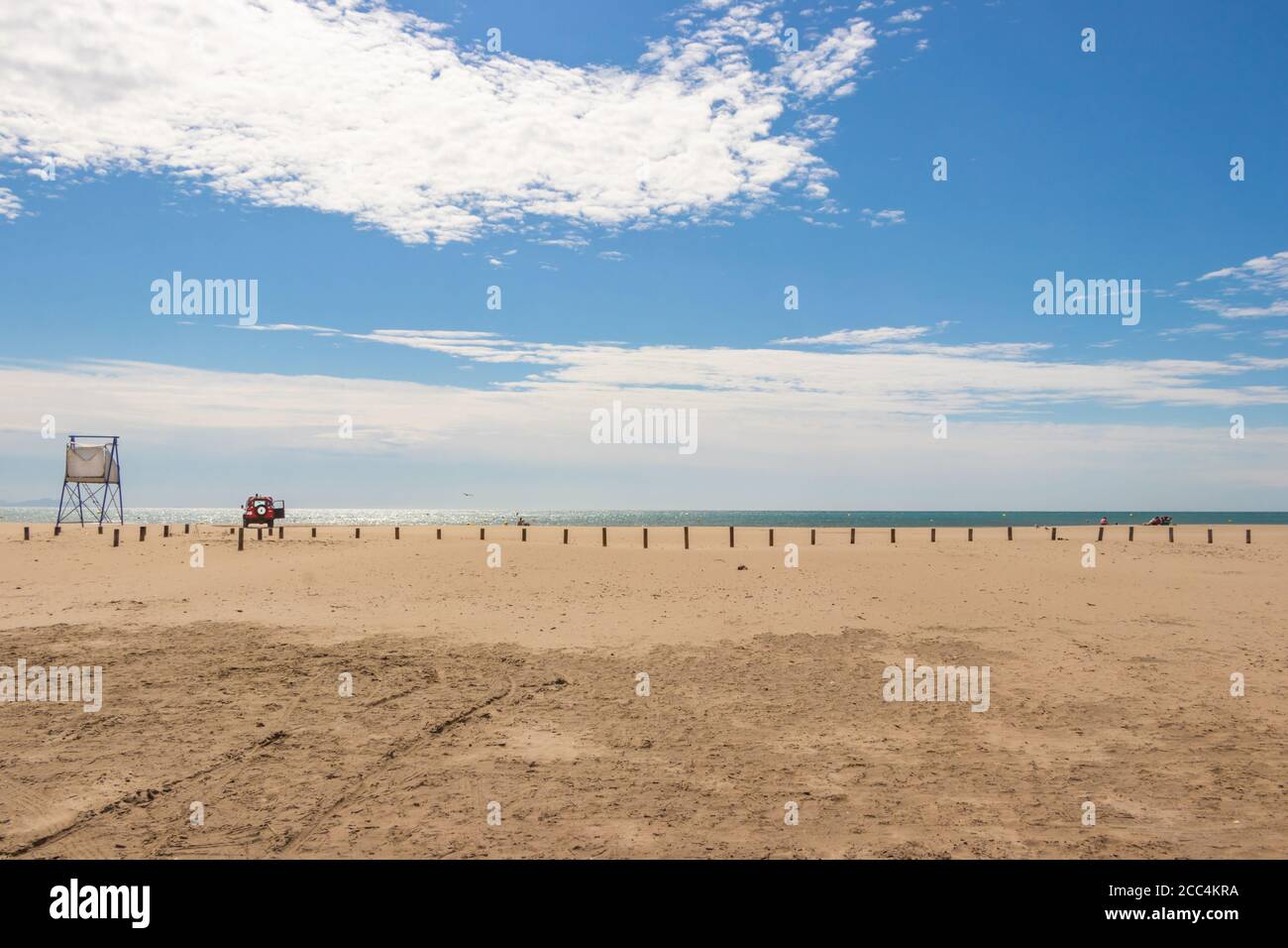 panoramic view pf the beach at Plage Napoleon near Martigues in the ...