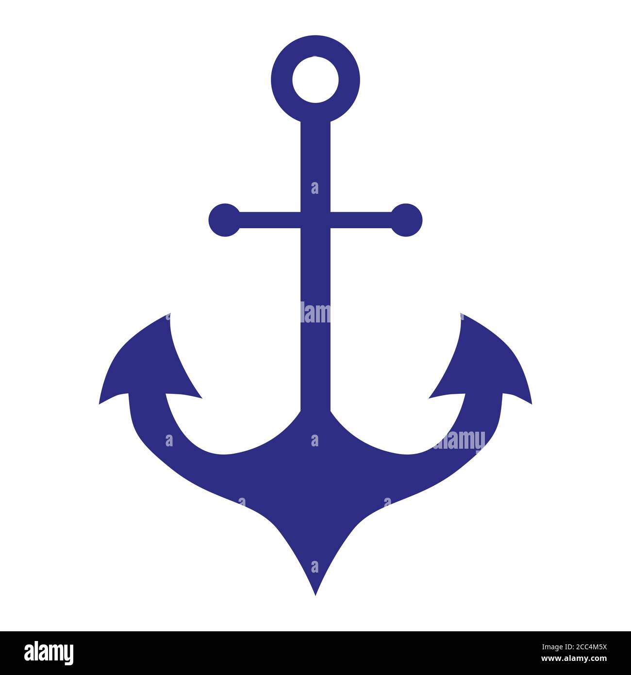 Illustration of a blue anchor sign on an isolated background Stock ...