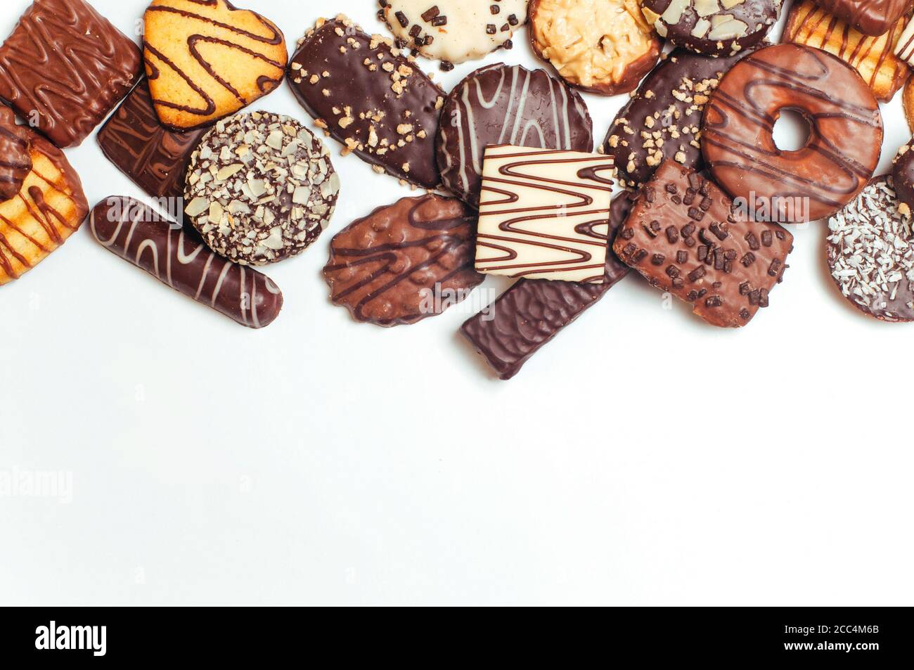 Assortment of mixed biscuits on white background Stock Photo - Alamy