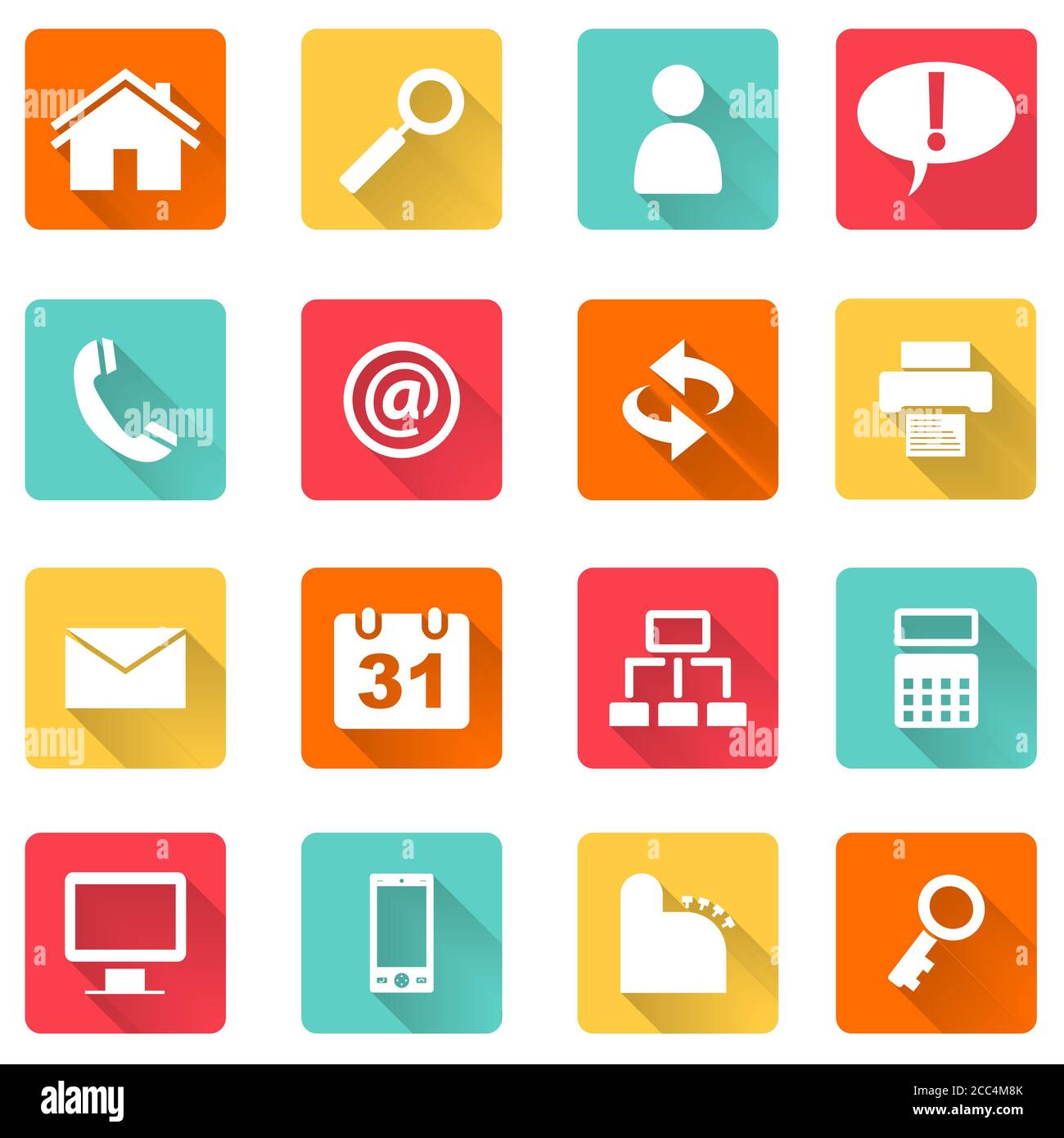 Set of colorful app buttons isolated on a white background Stock Photo ...