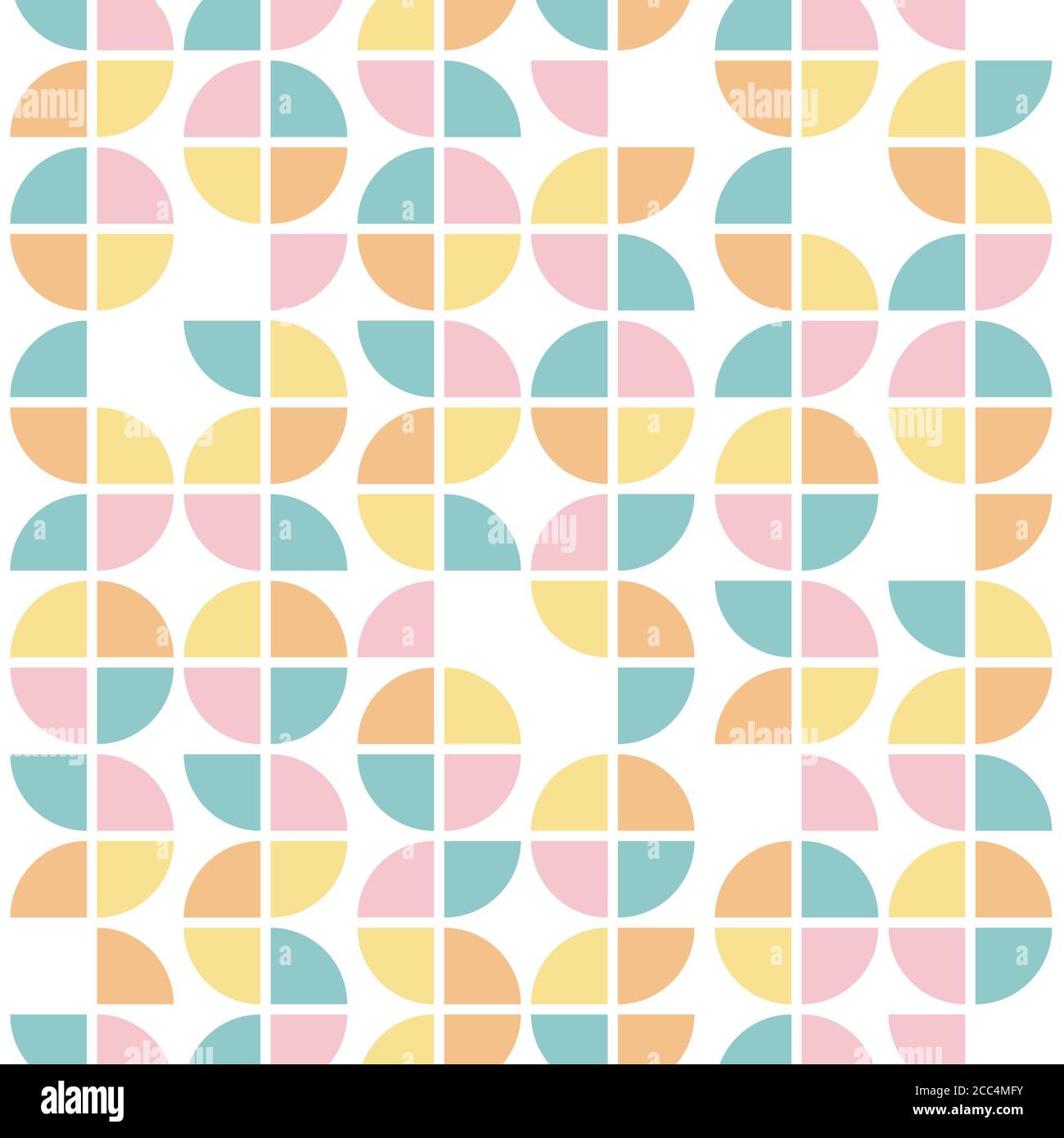 Background with quarters of a circle with modern colors on a white ...