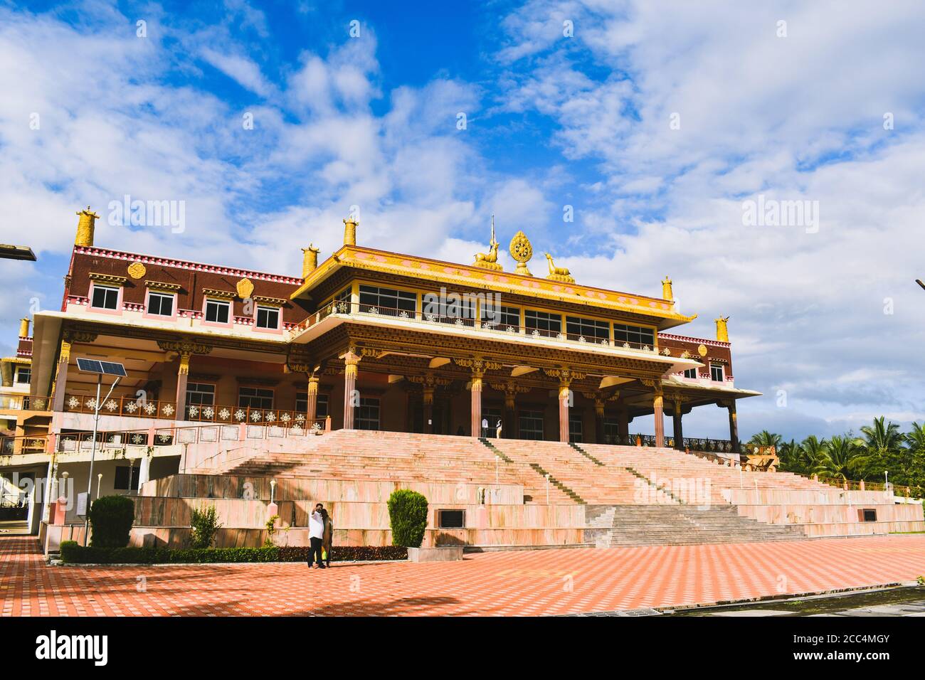 Tibetan camp monastery building with blue sky . Buddhism religious ...