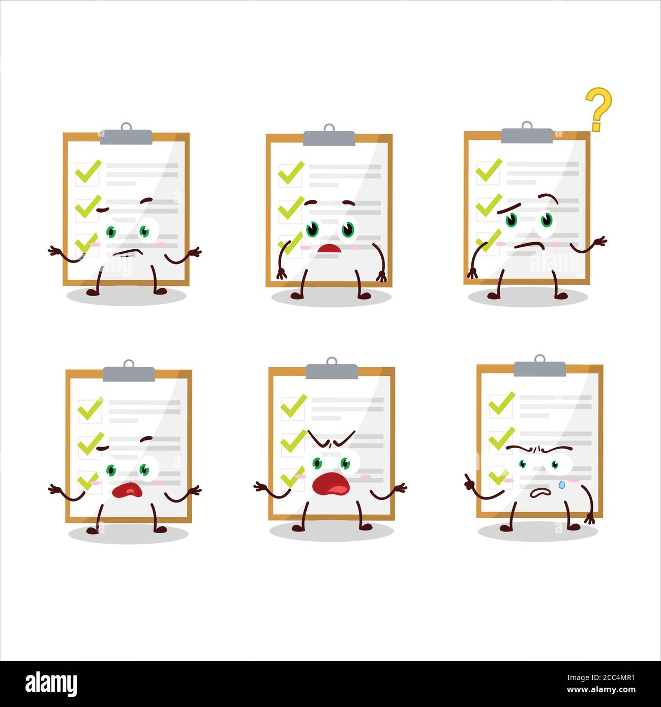 Cartoon character of checklist with what expression Stock Vector Image ...