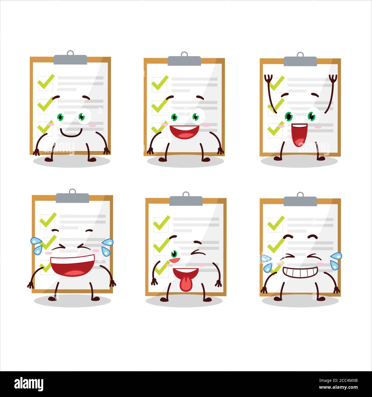 Cartoon character of checklist with smile expression Stock Vector Image ...