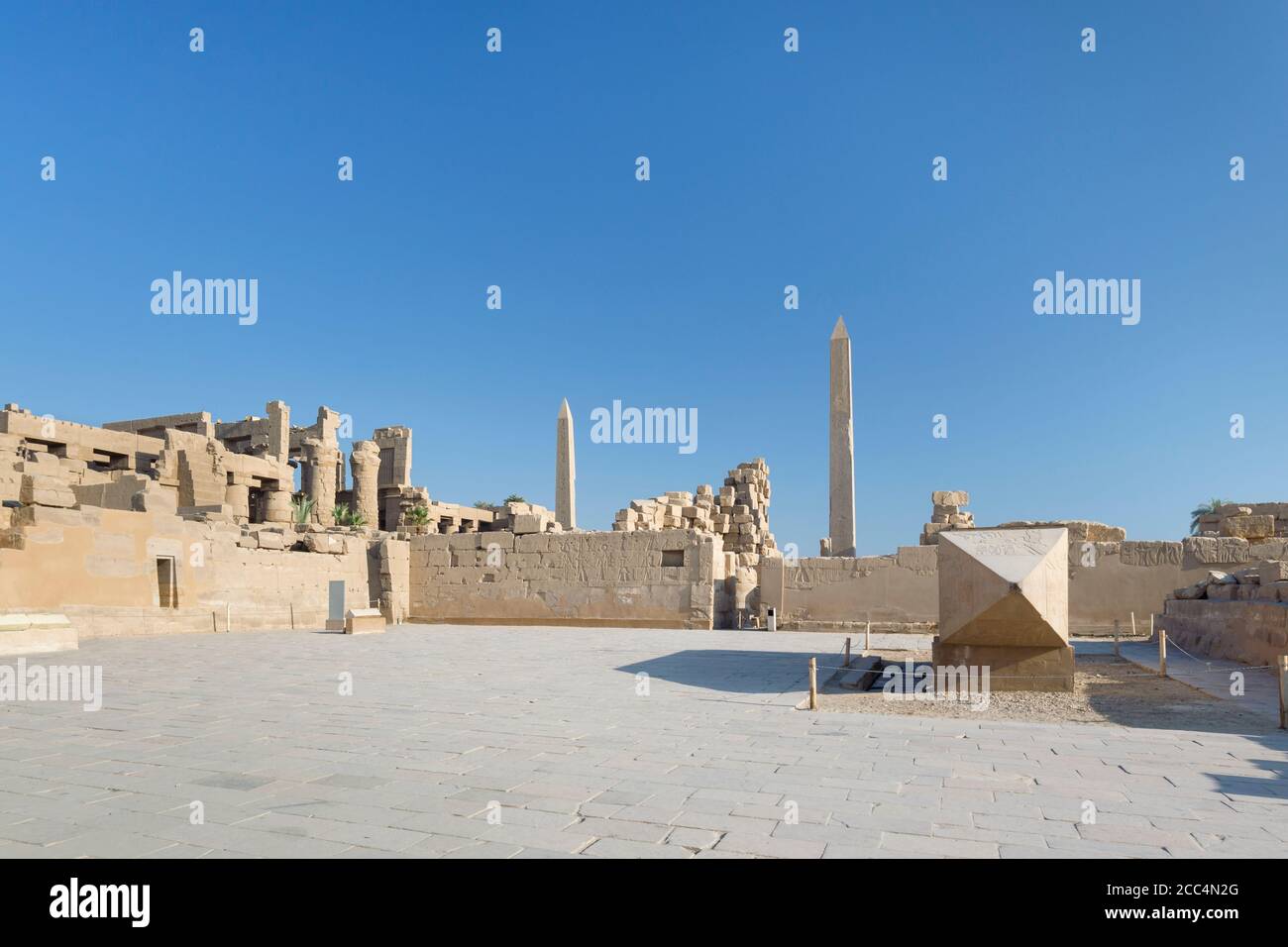 The fallen obelisk of Hatshepsut, Karnak temple complex, Luxor, Egypt ...