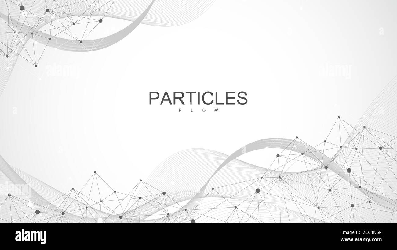 Abstract Scientific Background With Dynamic Particles Wave Flow Plexus Stream Background 3d