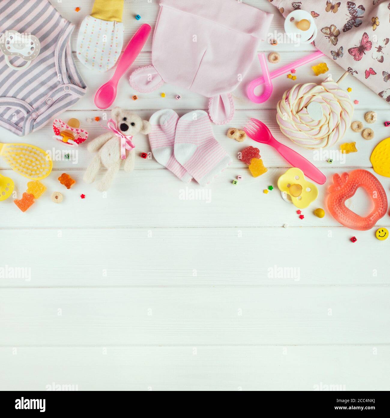 Baby shower party background with copy space Stock Photo - Alamy