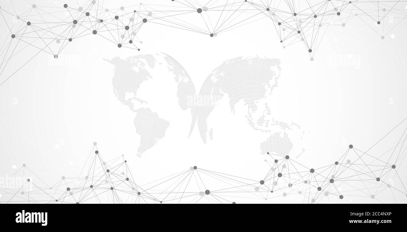 Geometric abstract background with connected lines and dots ...