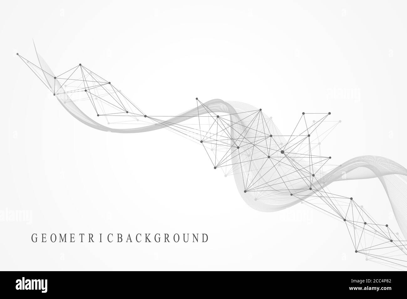 Geometric Abstract Background With Connected Lines And Dots
