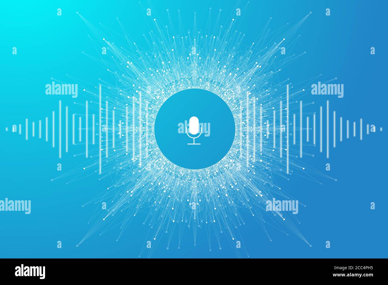 Voice assistant concept. Vector sound wave. Voice and sound recognition equalizer wave flow ...