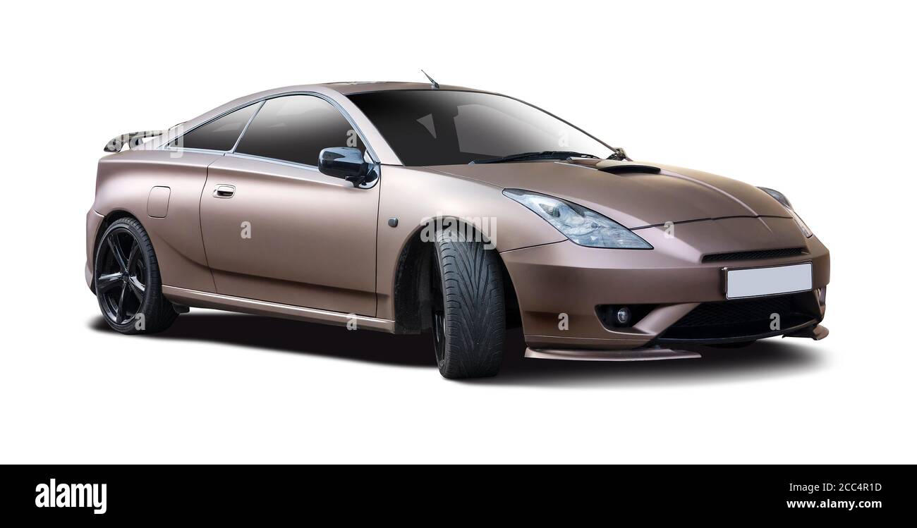 Japanese sport car side view isolated on white Stock Photo - Alamy