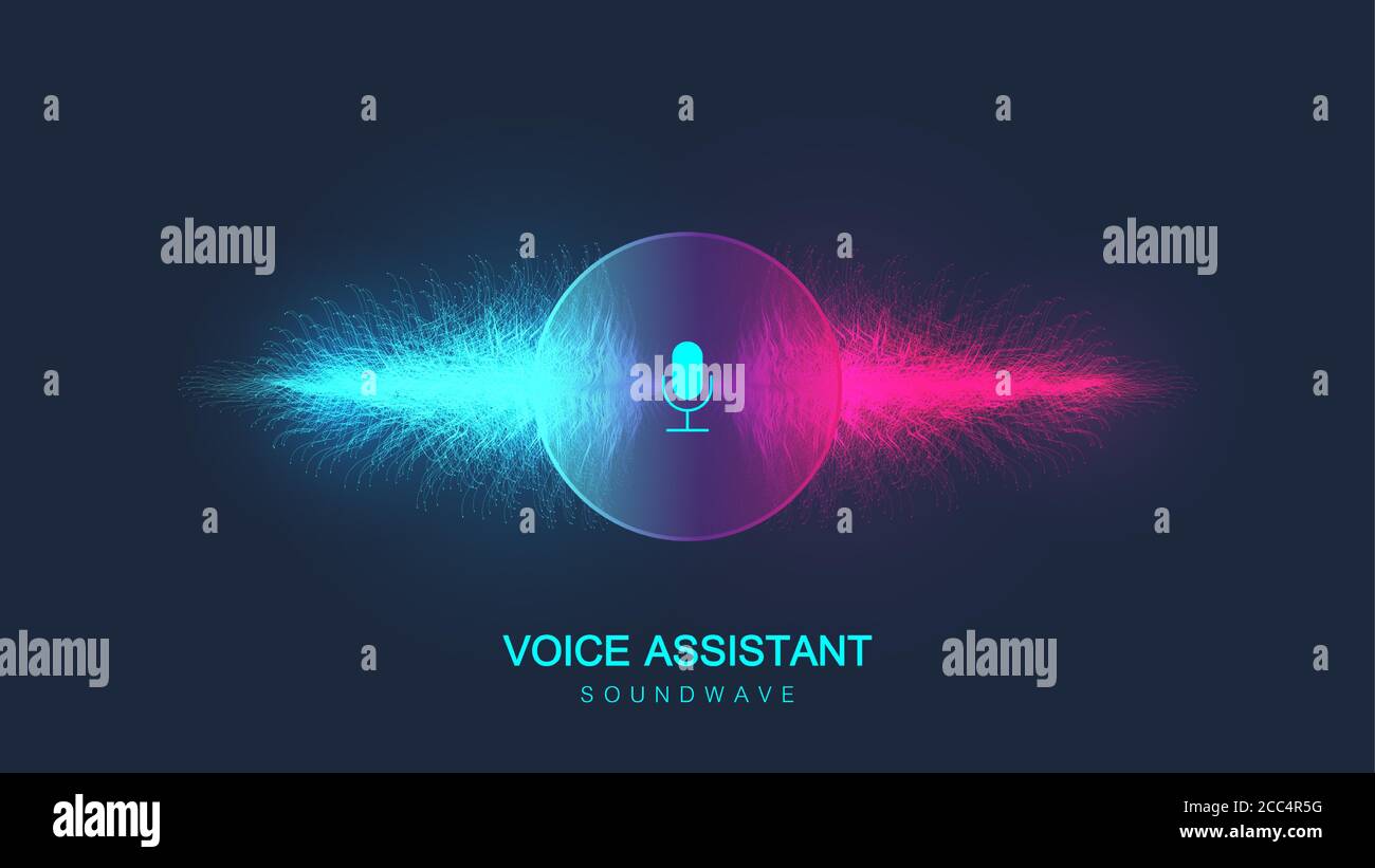 Voice assistant concept. Vector sound wave. Voice and sound recognition ...