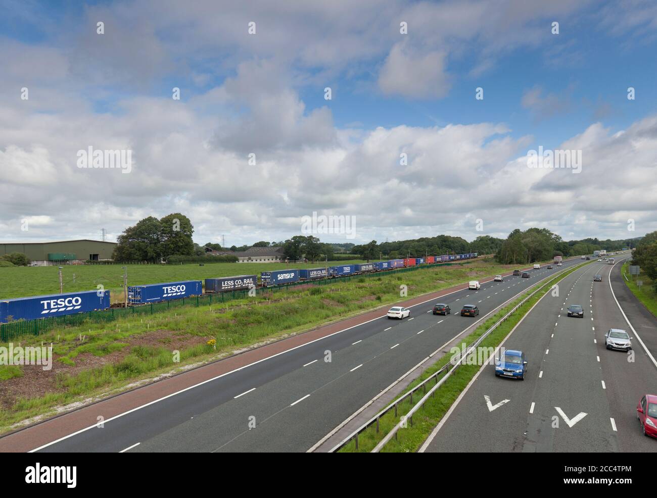 The DRS Stobart / Tesco express intermodal container freight train ...