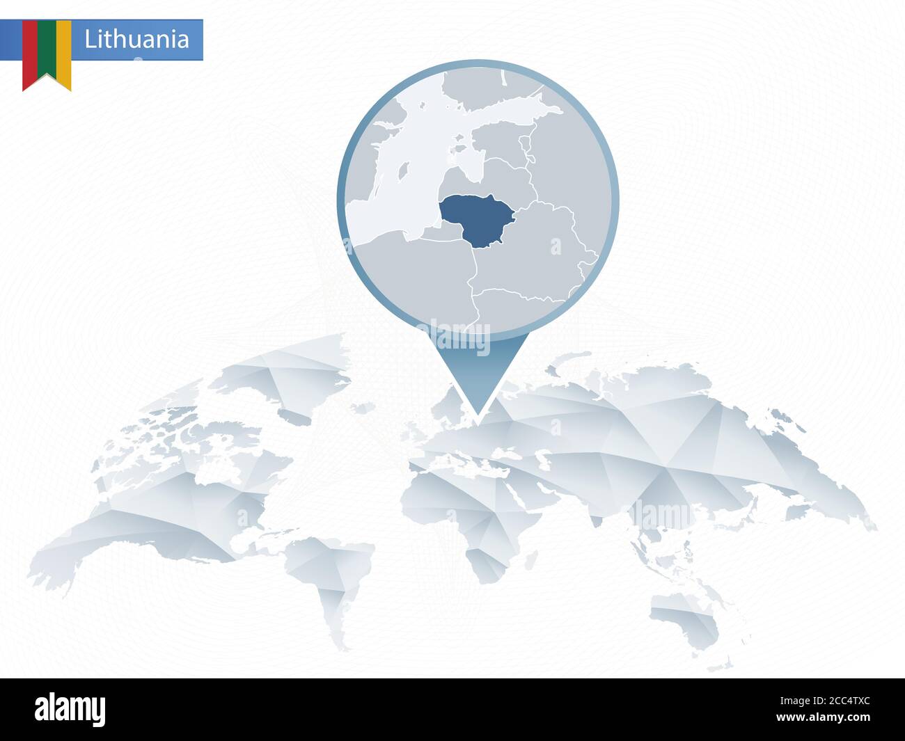lithuania on a world map