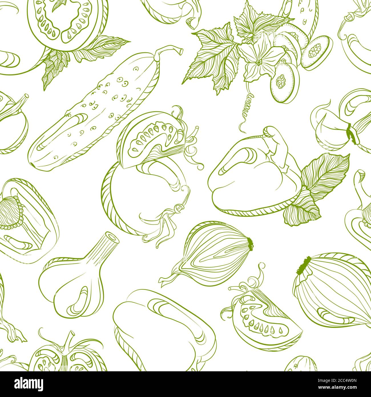 Vector drawing. Seamless monochrome pattern vegetable mix. Vector hand ...