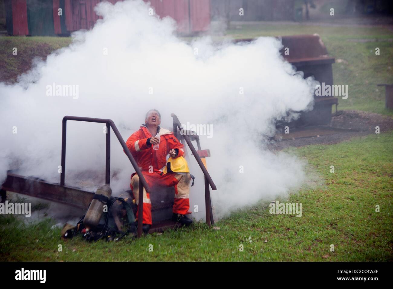 Fireman drinking water hi-res stock photography and images - Alamy