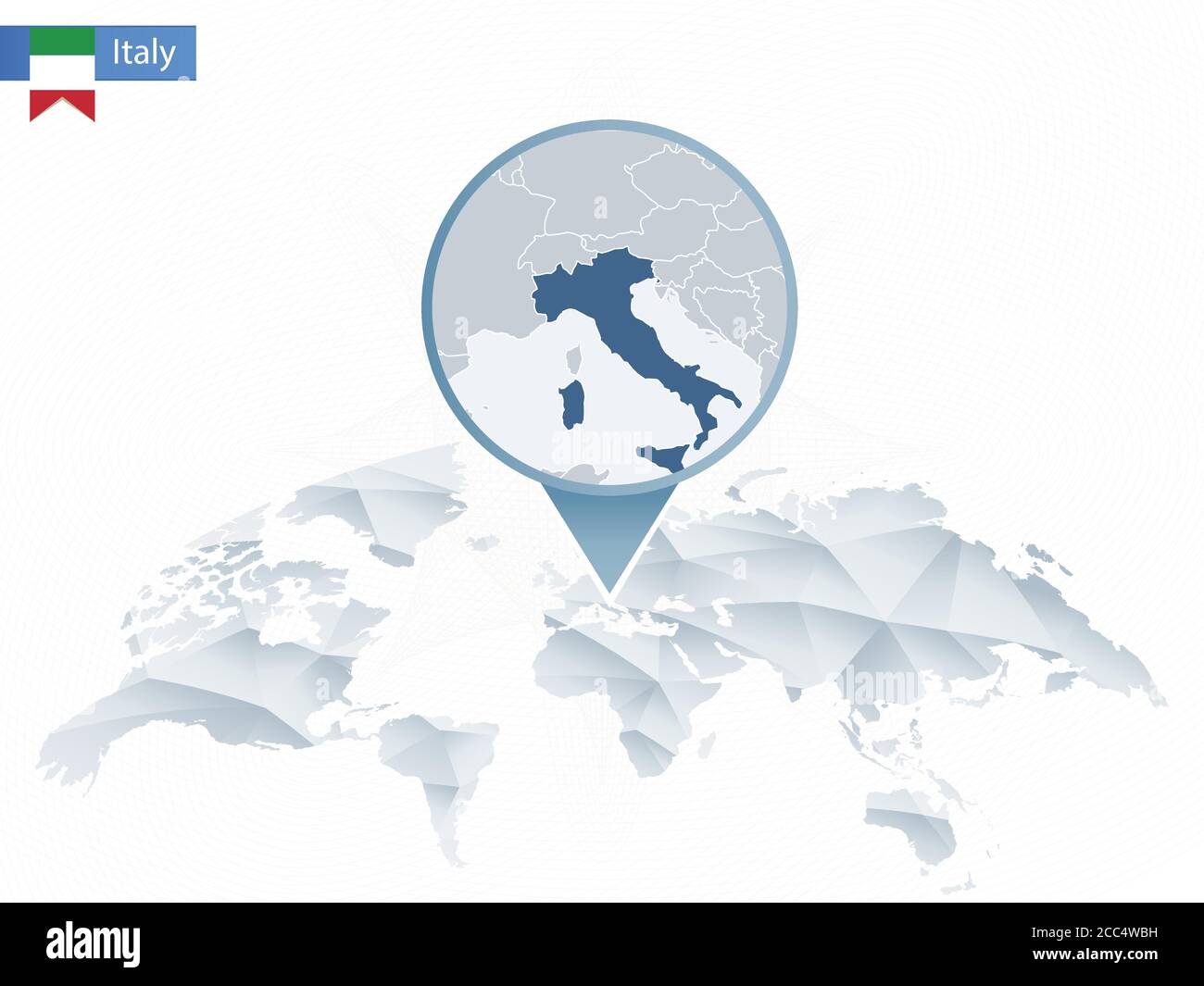 world map of italy