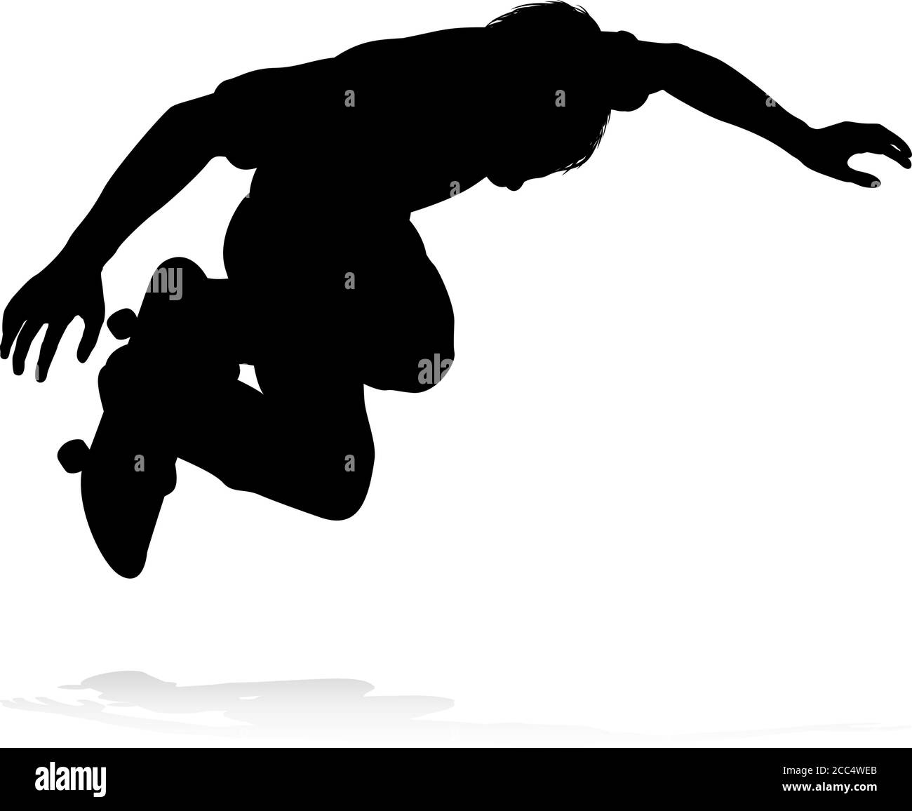 Silhouette Skater Skateboarder Stock Vector Image & Art - Alamy