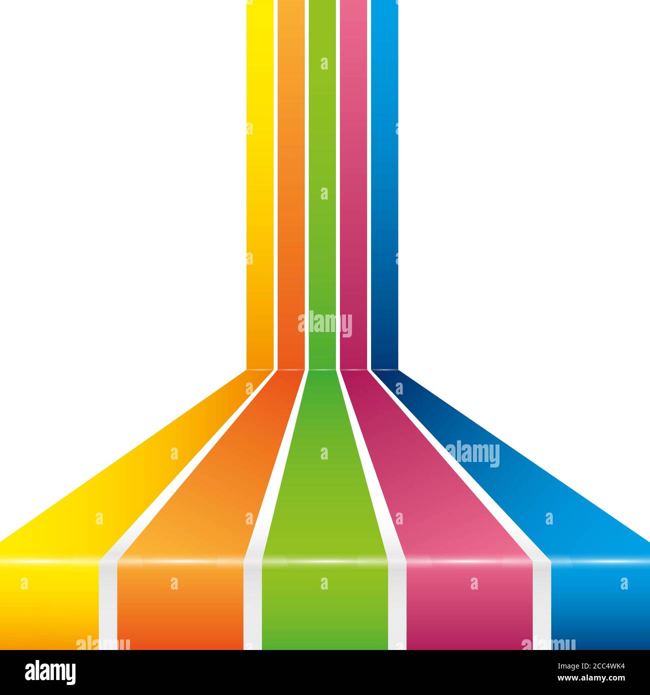 Illustration of colorful line sliding down, on a white background Stock ...