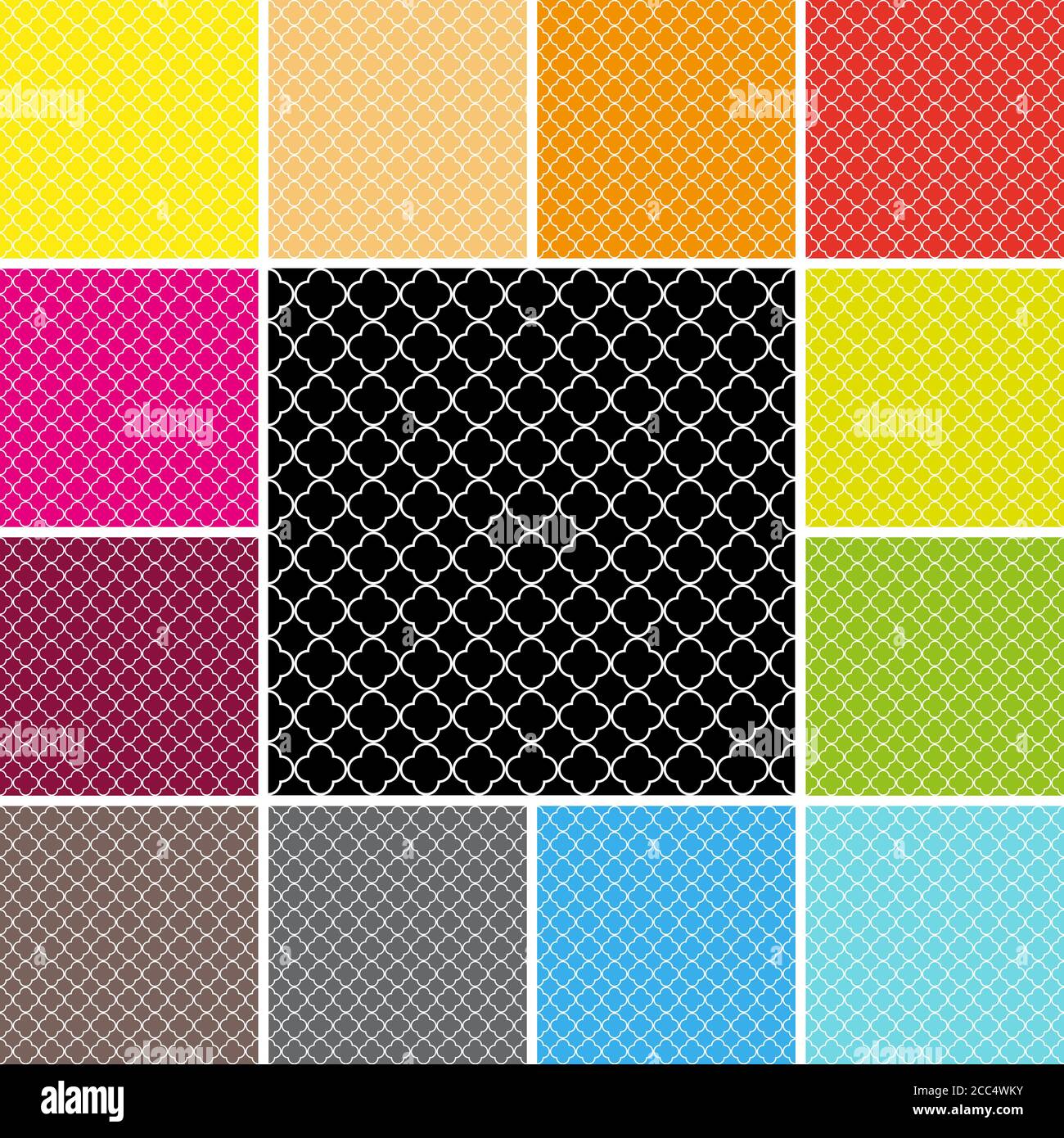 Colorful abstract background designs with seamless cloverleaf patterns ...