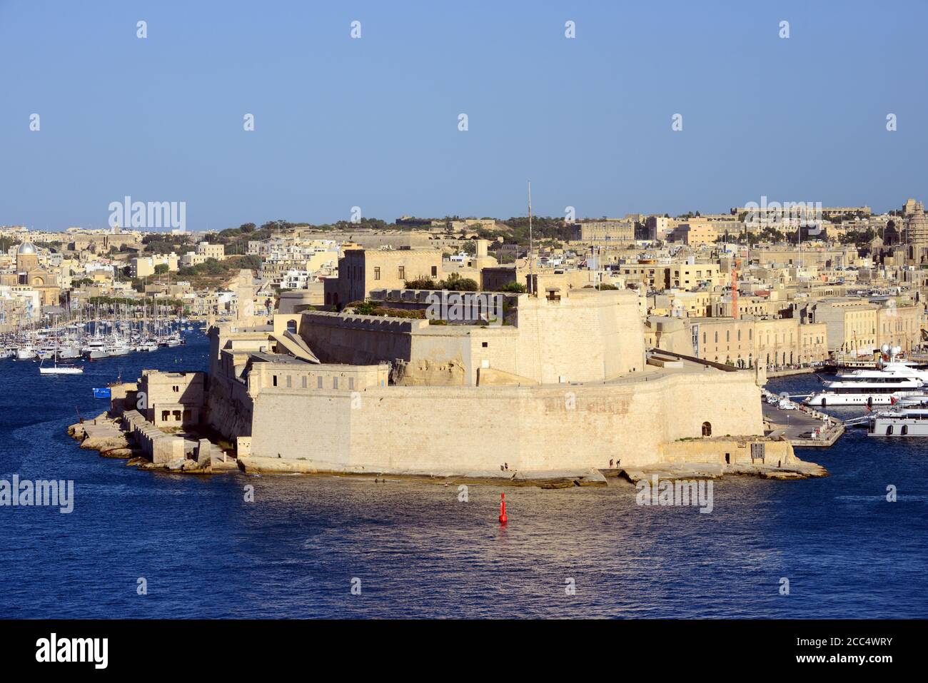 A view of the Grand Harbour and Fort St. Angelo in Birgu , Malta Stock ...