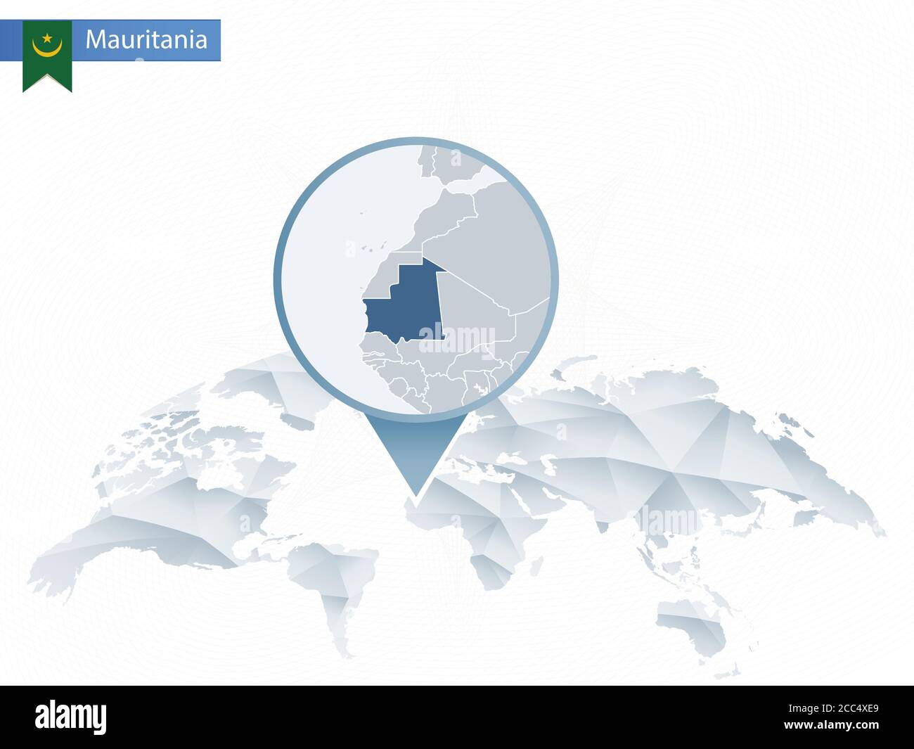 Pinned mauritania map Stock Vector Images - Alamy