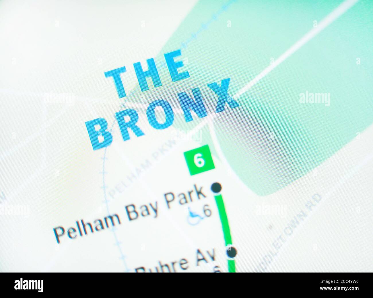Bronx District on New York City subway map on smartphone screen Stock ...