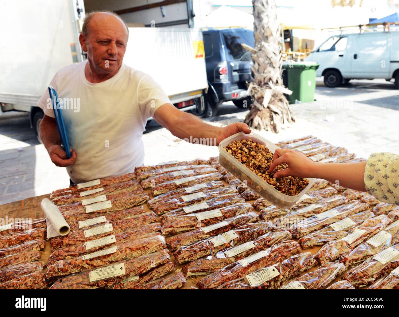 The vibrant Sunday market in Marsaxlokk, Malta Stock Photo - Alamy