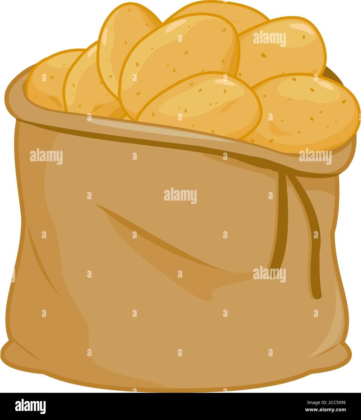 Burlap sack full of raw potatoes. Vector illustration Stock Vector ...