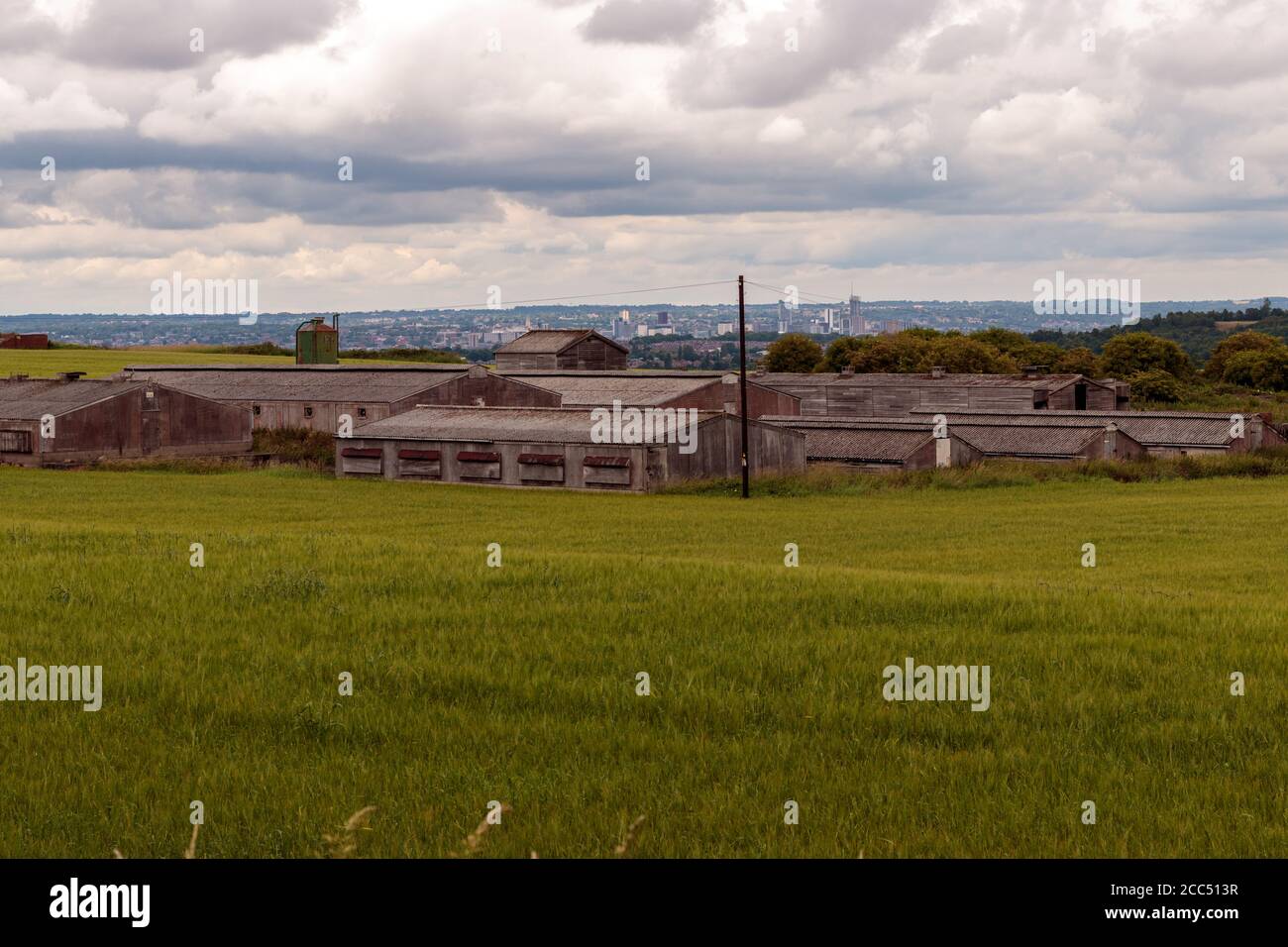 View of farm buildings on Topcliffe Lane, Tingley Stock Photo - Alamy