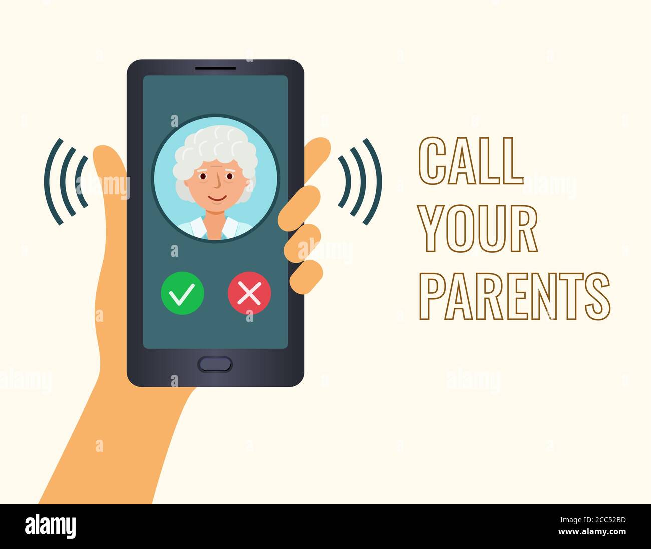Mom calling phone screen Stock Vector Images - Alamy