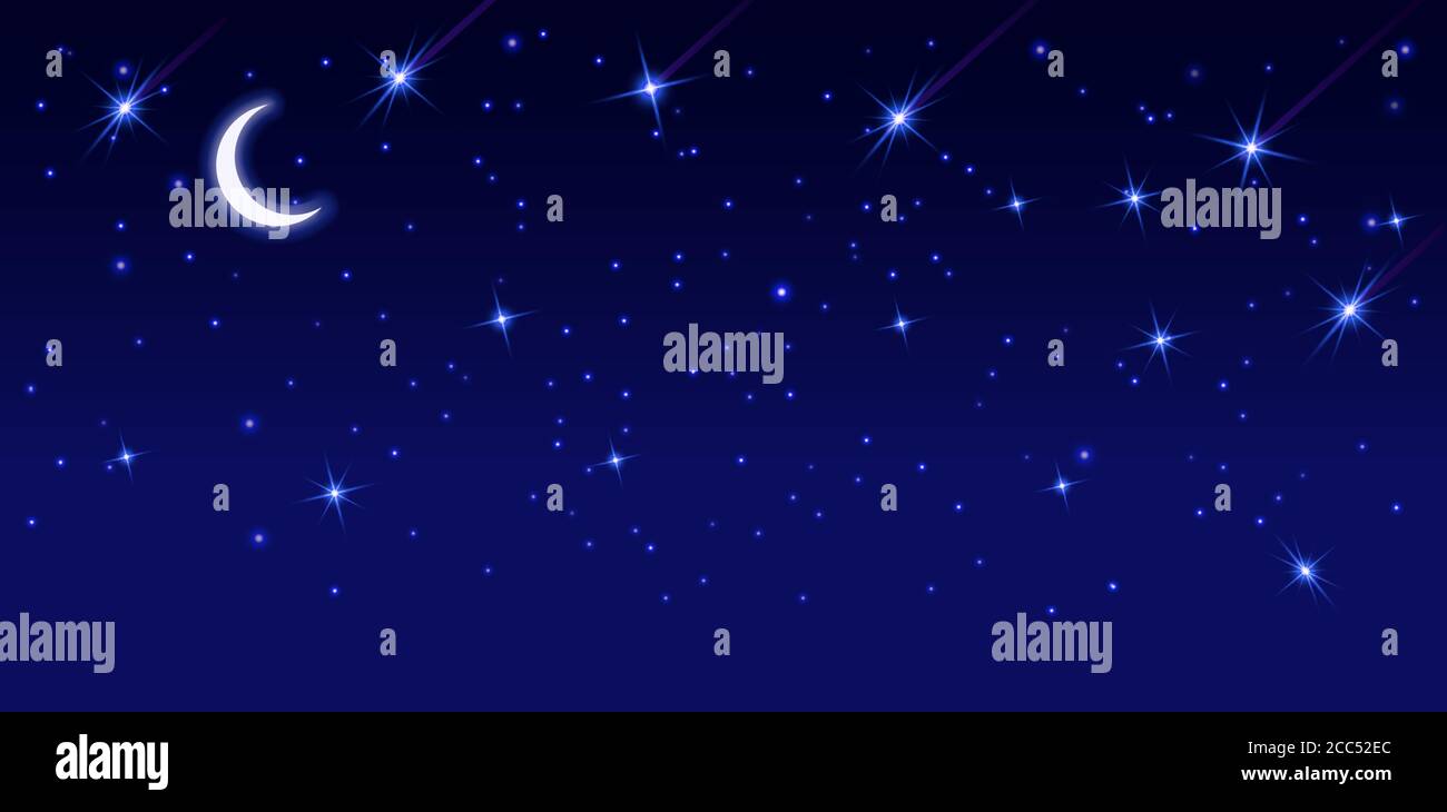 Starry sky with bright and dim stars. Dark starry background ...
