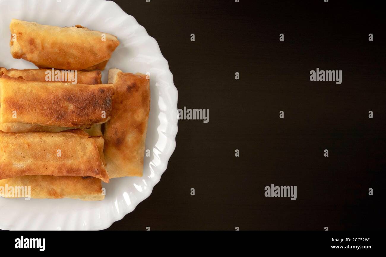 Famous traditional Middle East, Asian cuisine. Vegetable spring rolls ...